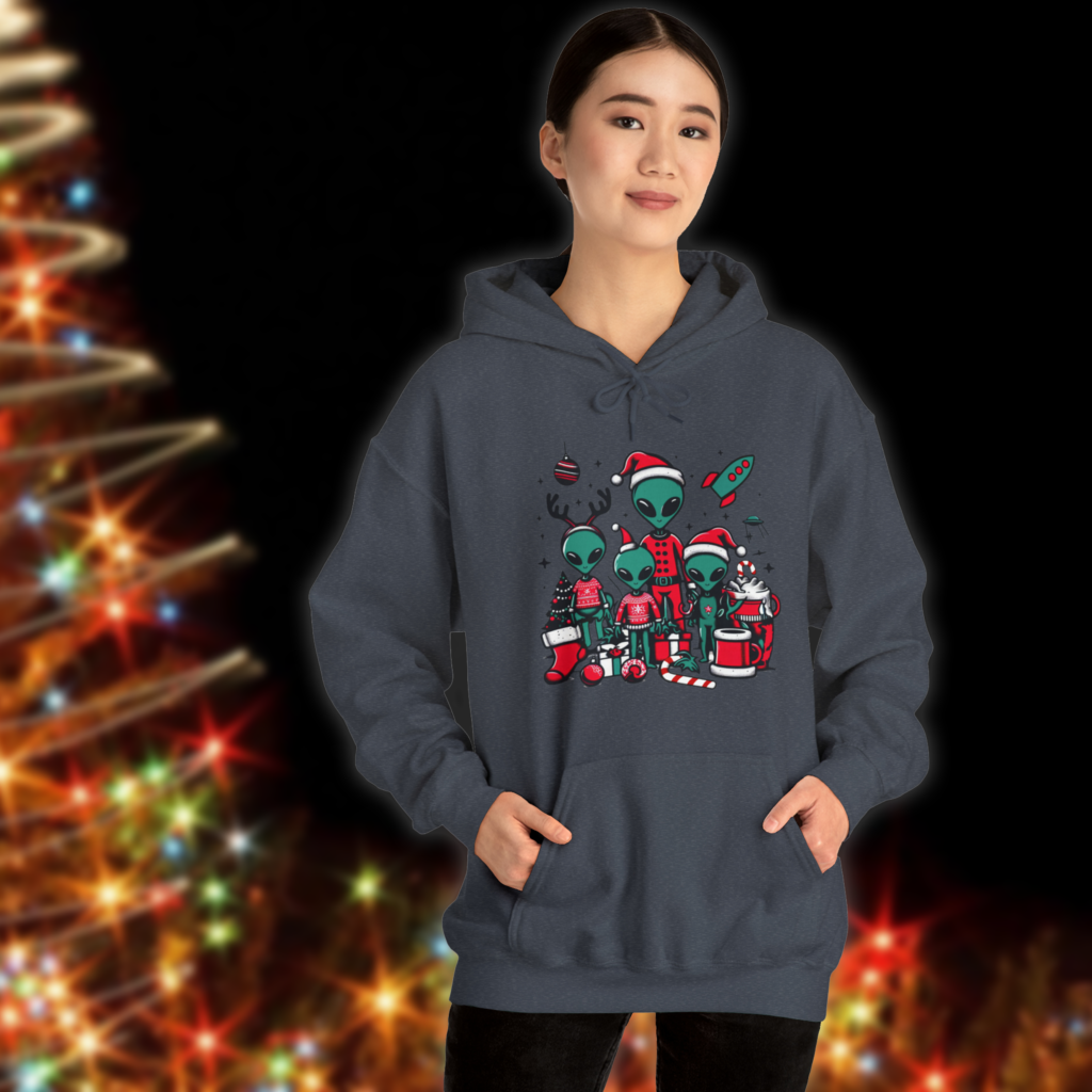 Alien Hoodie w/Intergalactic Holiday Vibes - Kestra Designs